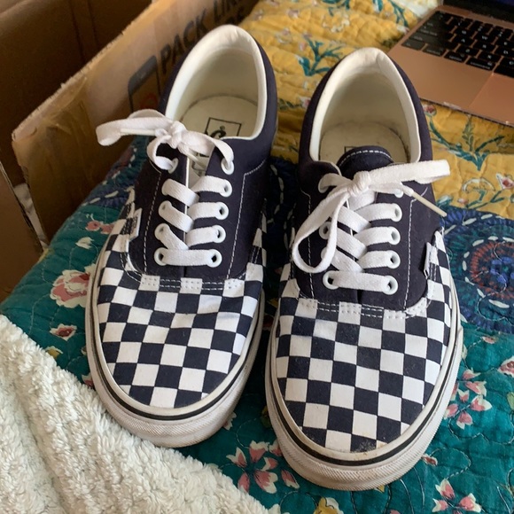 Vans | Shoes | Mens Navy Blue Checkered Vans | Poshmark